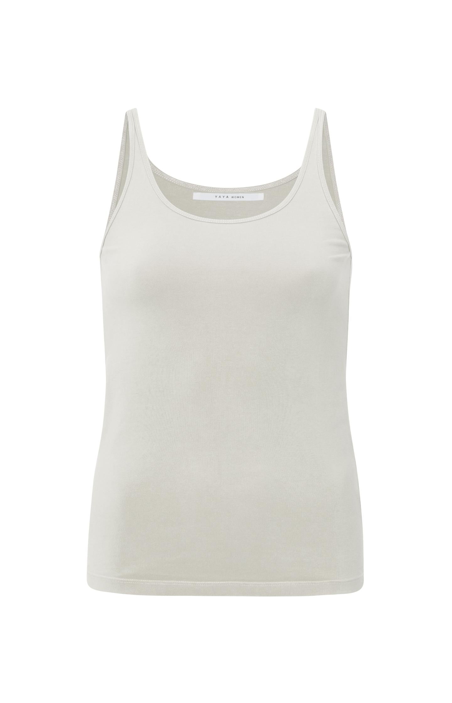 Basic singlet with thin straps and round neck in cotton