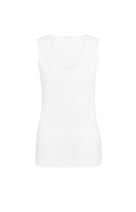 Basic singlet met ronde V-hals en brede schouderbandjes