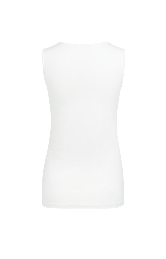Basic singlet met ronde V-hals en brede schouderbandjes