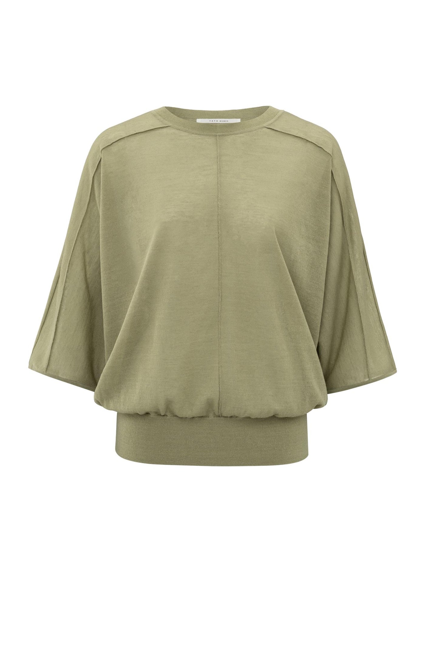 Transparent sweater with batwing sleeves